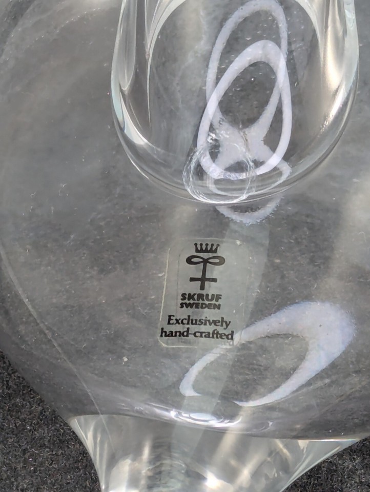 Skruf Sweden Glass Hand Crafted Vatten Water Barometer Clear Thunder ...