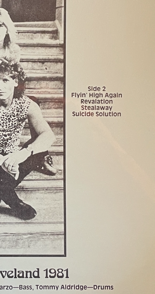 RARE - Randy Rhoads / Ozzy Live LP Cleveland 1981 - Sealed - never ...