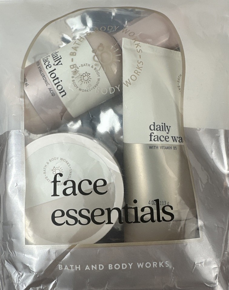 Bath and body Works Face Essential Gift Set 3 Pc. Face wash Lotion Clay ...