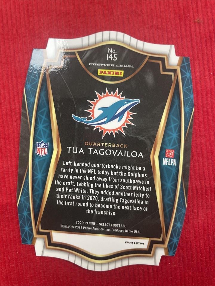 Tua Tagovailoa 2020 Select Premier Level purple Prizm Rookie Die Cut ...