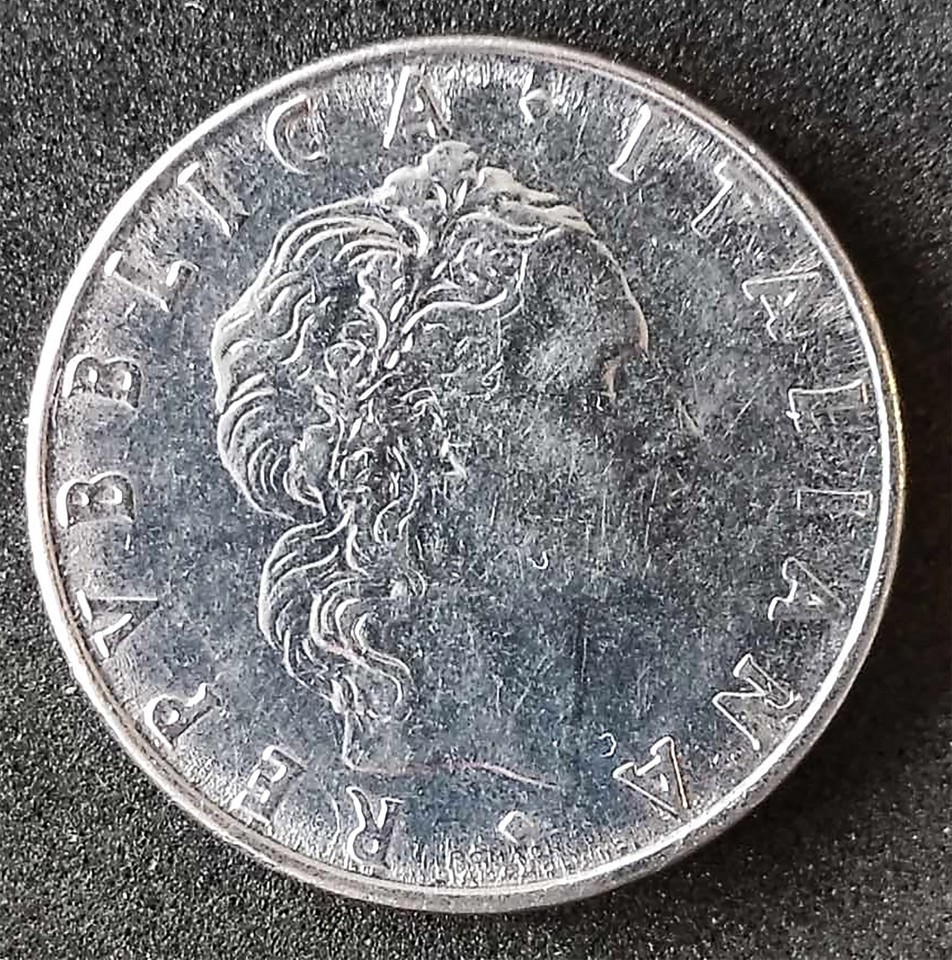 Italian Lire Coin 50 Vulcan Standing Italiana Repubblica Rare Vintage ...