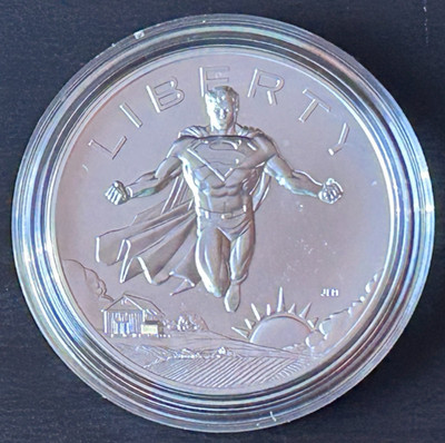 U.S. Mint DC Comic Art One Troy Ounce Silver Medal - Superman Coin ...