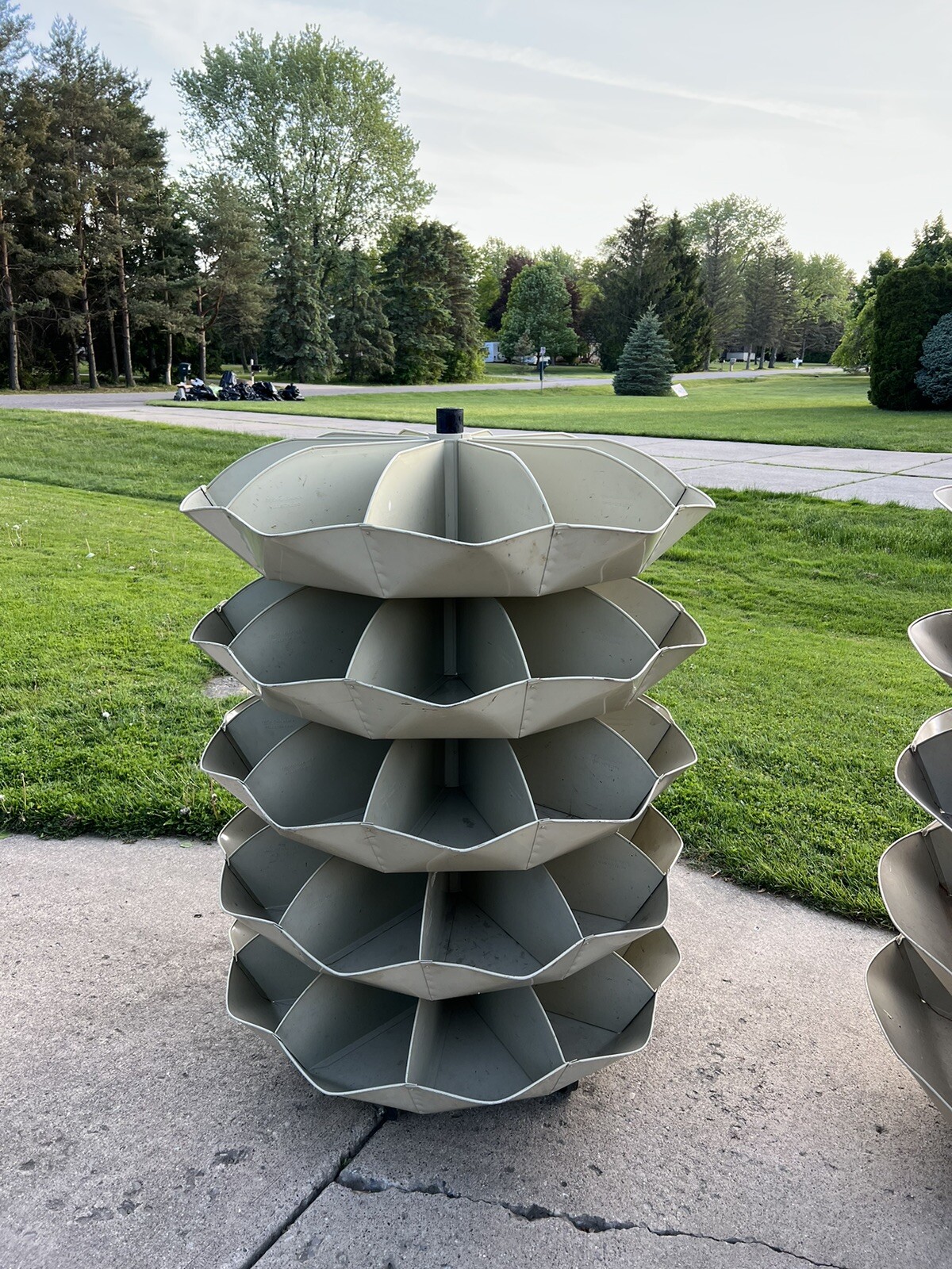 44" Diameter Rotabin Revolving Parts Storage Shelving Center 5 Shelves ...