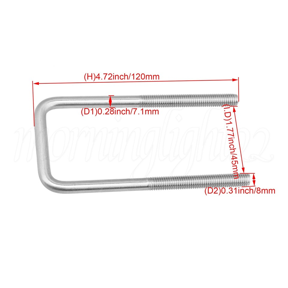 30Sets Silver 304 Stainless Steel Square U Bolts with Plate Connectors ...