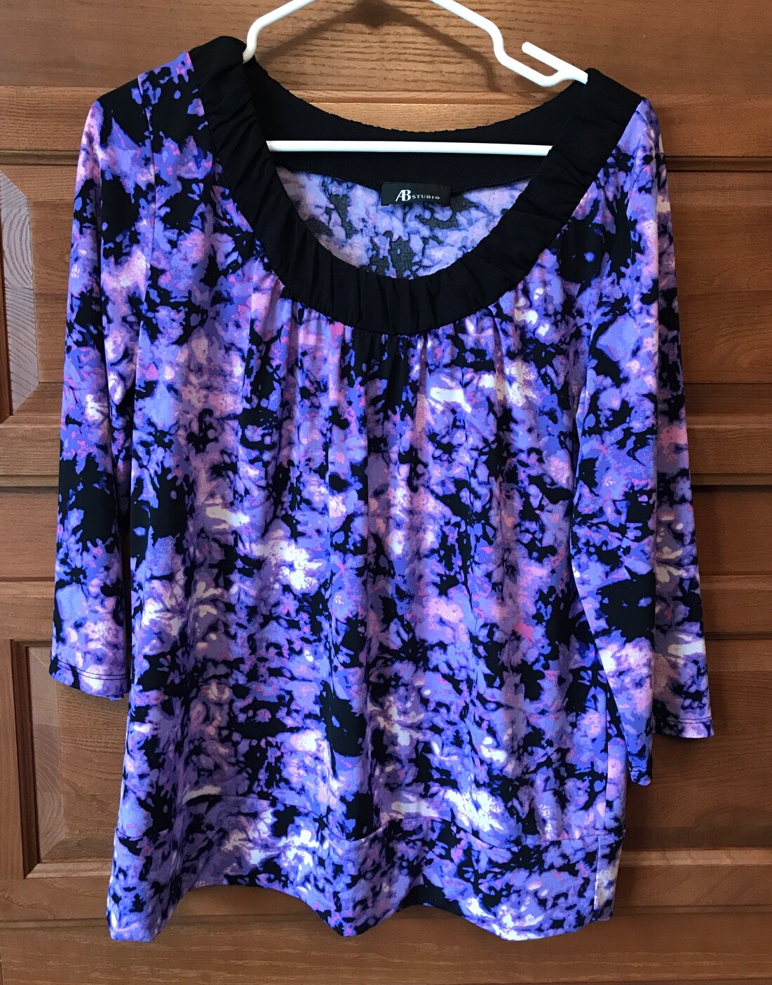 Ab Studio Women Top L 3/4 Sleeve Multi Color B101 | eBay