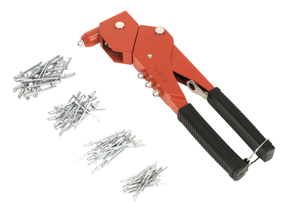Sealey Swivel Head Riveter/Pop Rivet Gun Kit + Nozzles & Rivets AK99/SH ...