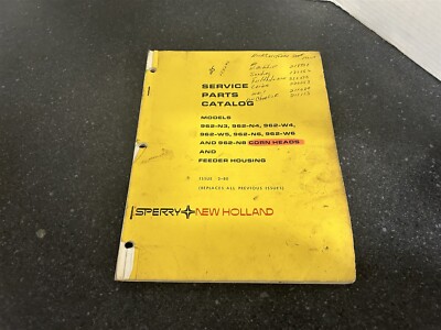 SPERRY ~ NEW HOLLAND SERVICE PARTS CATALOG MODELS 962-N3 962-N4 CORN ...