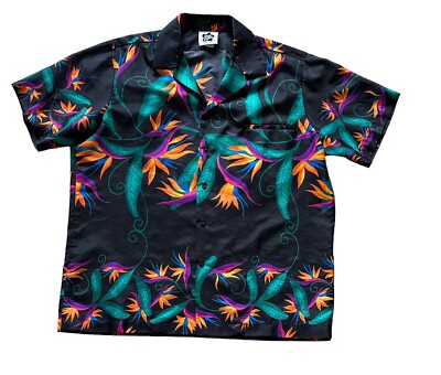 Vintage Hilo Hattie Mens XL S/S Hawaiian Shirt Floral Made in Hawaii ...