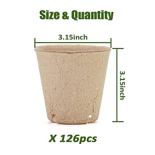 126 Pcs Biodegradable Plant Grow Pots Eco-Friendly Seedling Peat Pots ...