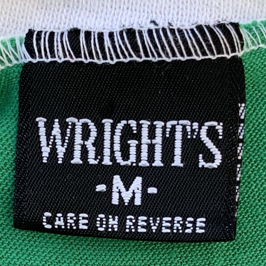 Vintage Wrights T Shirt Short Sleeve V Neck Ringer Tee Made In USA Size ...