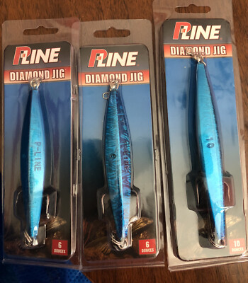 3pc Lot Tuna Diamond Jigs 6oz & 10oz | eBay