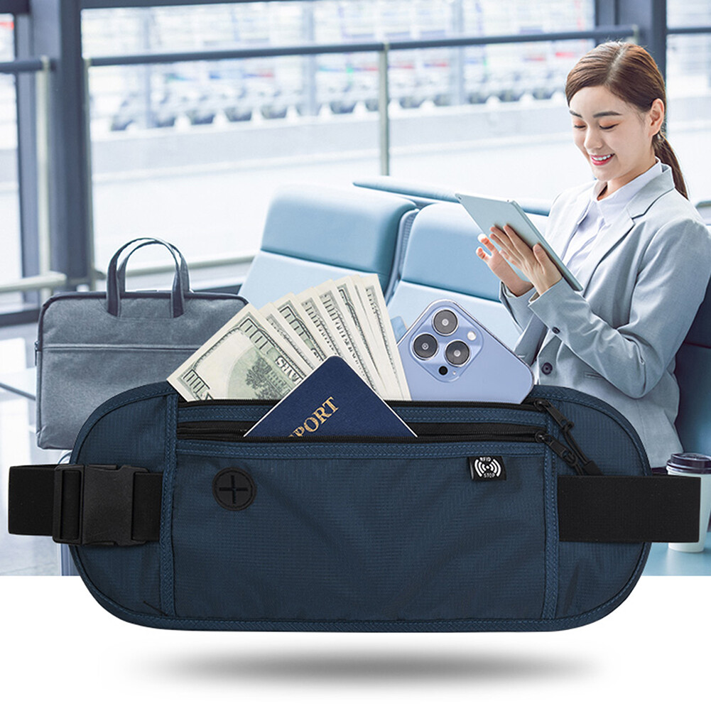 Fanny Pack Pouch Multifunctional Money Phone Bag Security Wallet (Dark ...