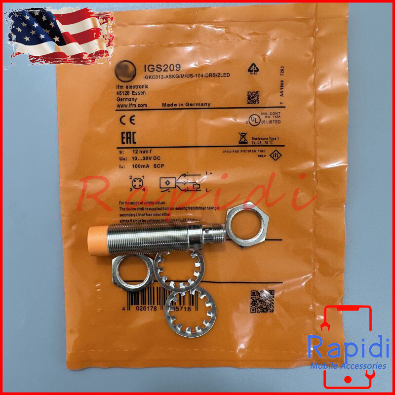 For IFM IGS209 IGKC012-ASKG/M/US-104-DRS/2LED Inductive Proximity ...