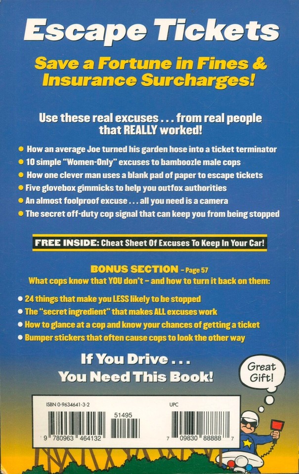 Speeding Excuses That Work by Carroll PB 2004 Ticket Avoidance W7 ...