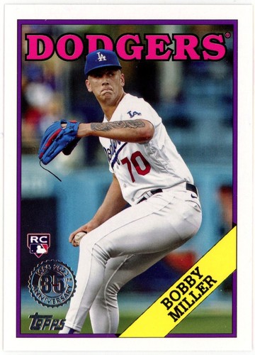 Bobby Miller 1988 Rookie RC 2023 Topps Update Card #88US-39 Los Angeles ...