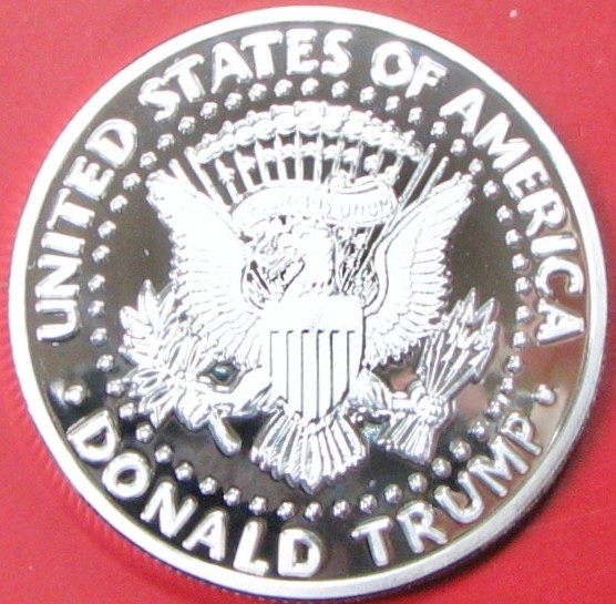 Trump, Never Surrender. Challenge Coin. 1.5", Silver Tone. 77b. | eBay