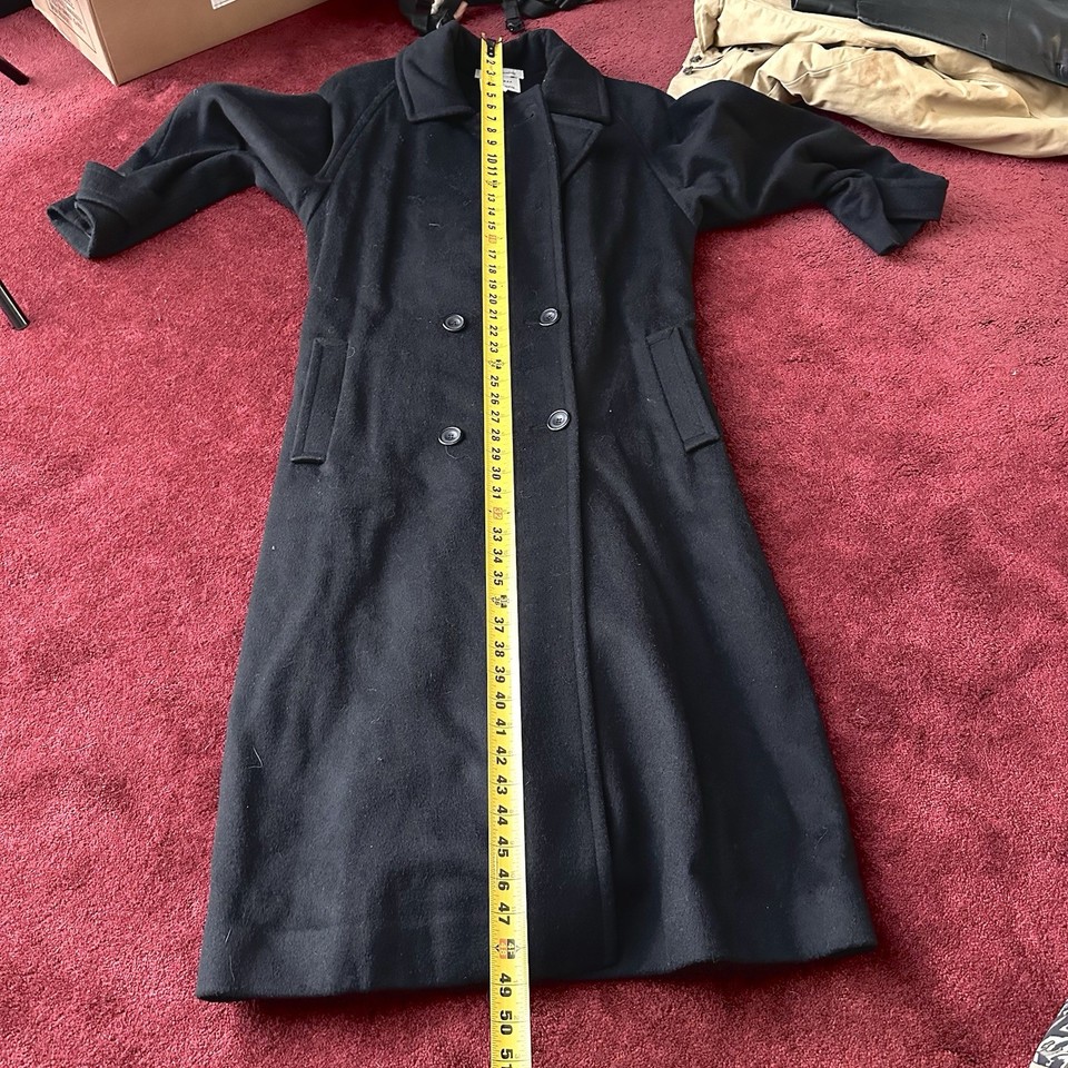 VTG Countess Sara Wool Cashmere Long Black Double Breasted Overcoat ...
