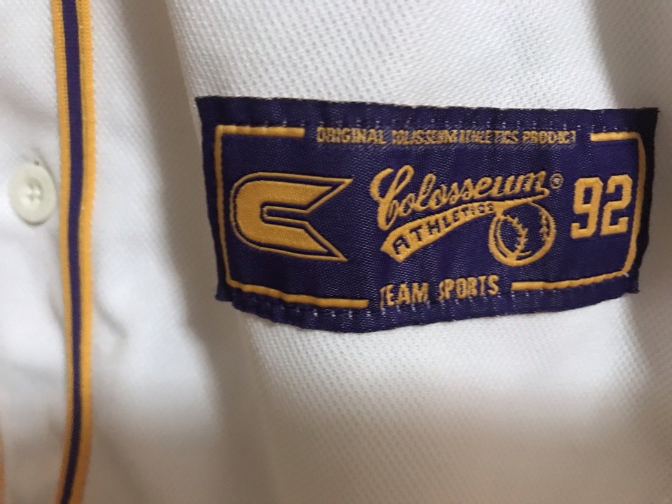 LSU Tigers Baseball Coliseum Athletics Team P ride 92 White, Prpl, Yellow Jersey | eBay