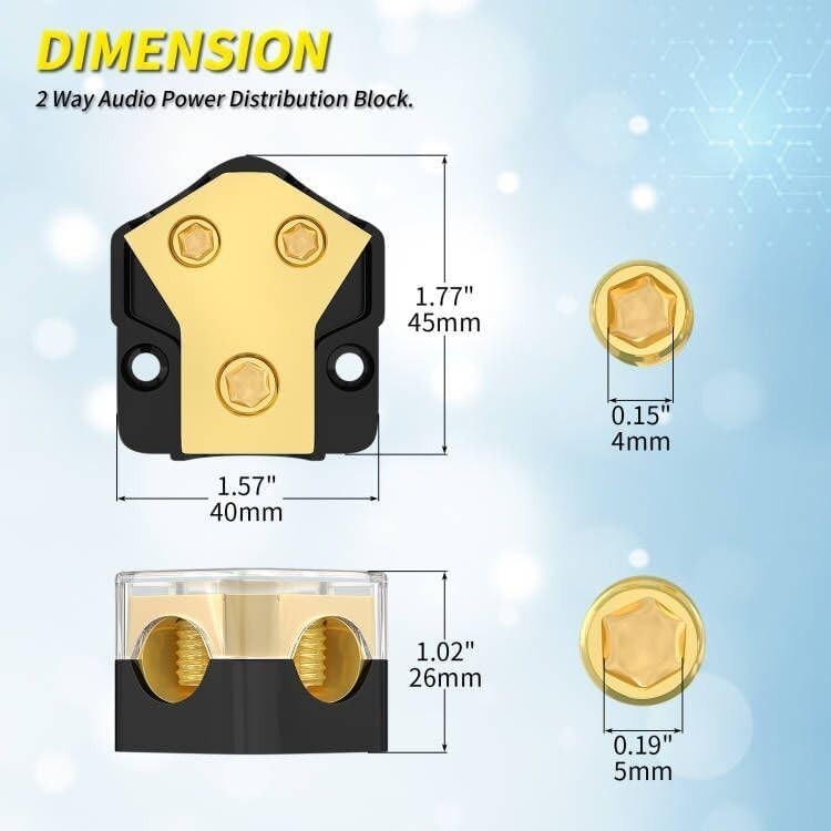 12V Power Distribution Block Car Audio 2 Way Ground Distribution Block ...