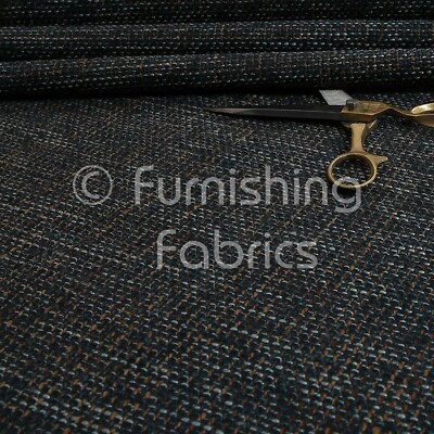 Heavy Woven Durable Texture Hopsack Navy Blue Fabric Upholstery Curtain ...