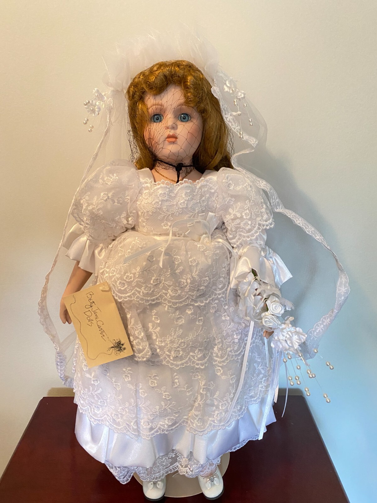 Betty Jane Carter Bride Adrienne Gown Veil Bouquet Musical I Love You ...