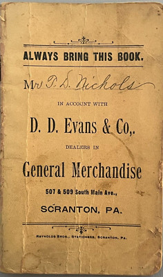 Scranton Pennsylvania Advertising Book D.D. Evans Co. T.D. Nichols ...