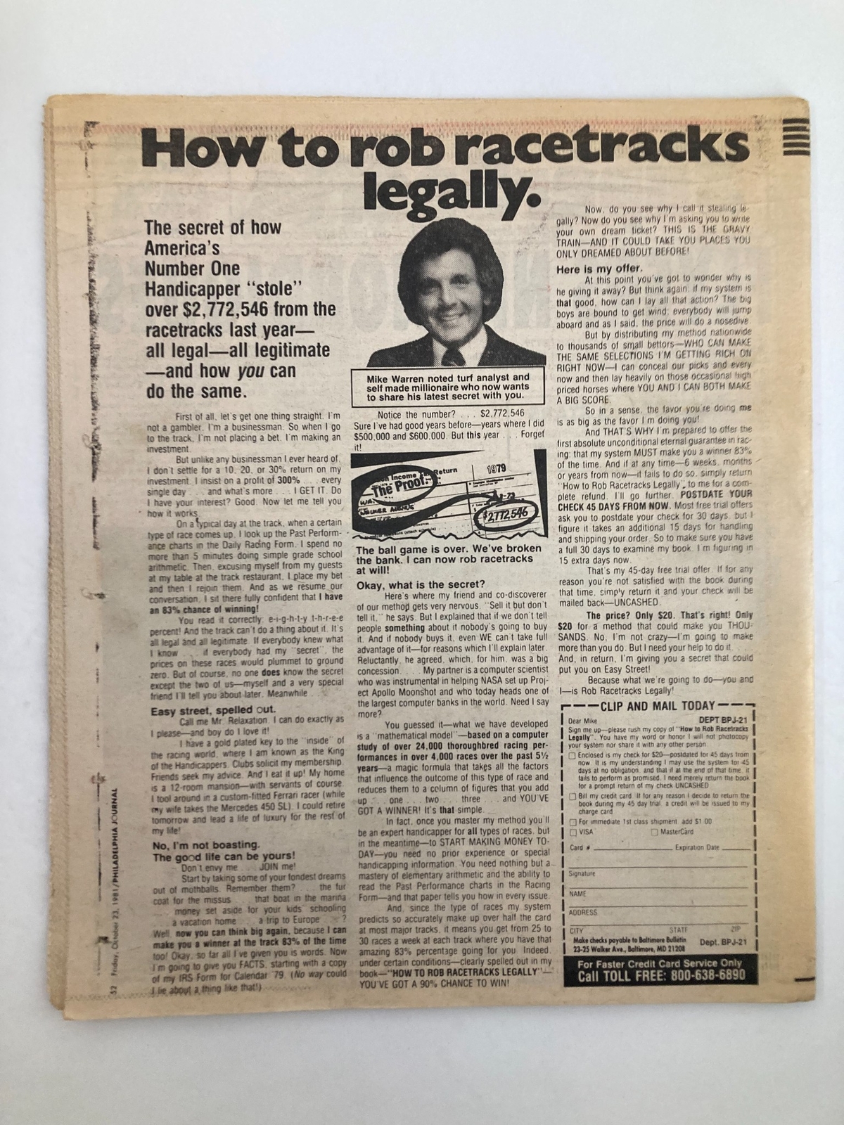 Philadelphia Journal Tabloid October 23 1981 NHL Flyers Reggie Leach ...