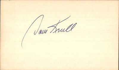 David Krull Signed 3x5 Index Card 1970-71 Watertown Expos Winnipeg ...