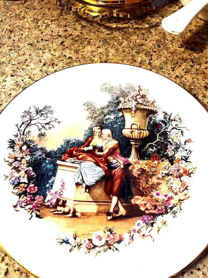 Vintage Set of Two English Bone China Love Story Plates by Marlborough ...