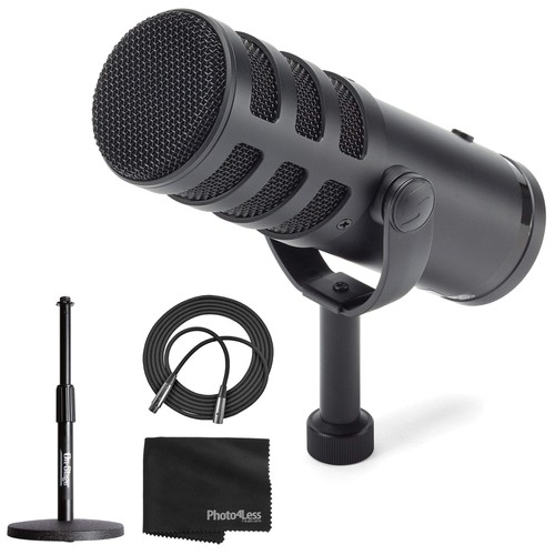 Samson Q9U XLR/USB Dynamic Broadcast Microphone + Desk Microphone Stand ...