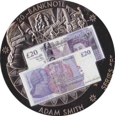 British Banknote Coin £20 Banknote Adam Smith F Series Medallion | eBay UK