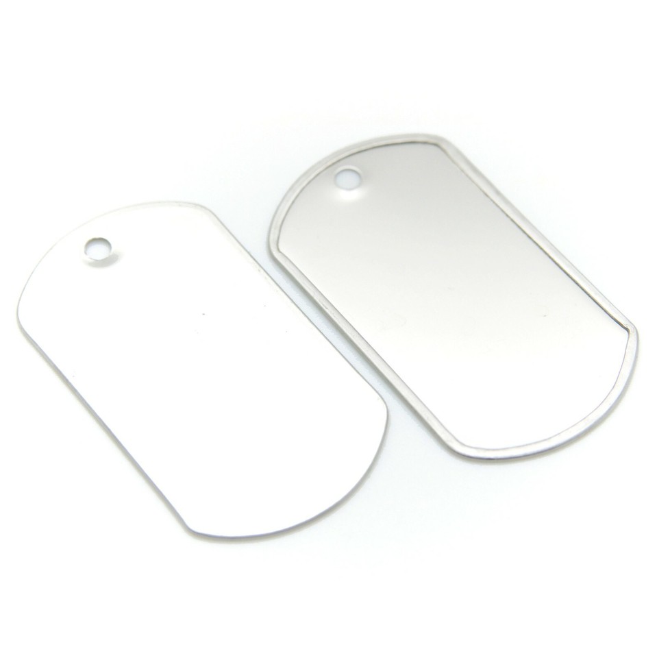 1000 BLANK STAINLESS STEEL DOG TAGS SHINY/MATTE MILITARY SPEC WITH/OUT ...