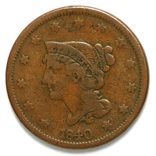1840 Braided Hair Large Cent | eBay