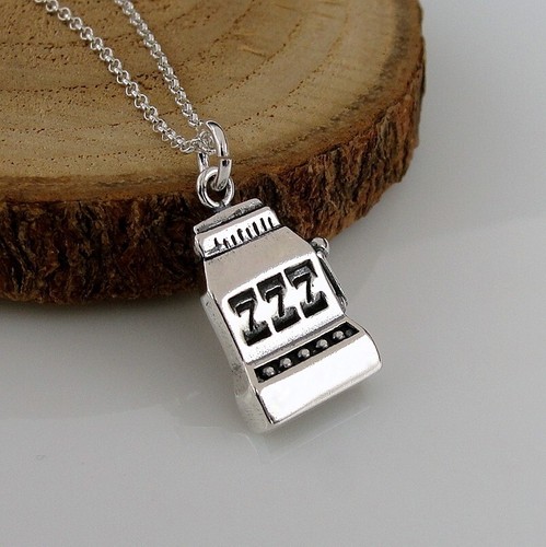925 Sterling Silver Slot Machine Necklace - Casino Charm - Las Vegas ...
