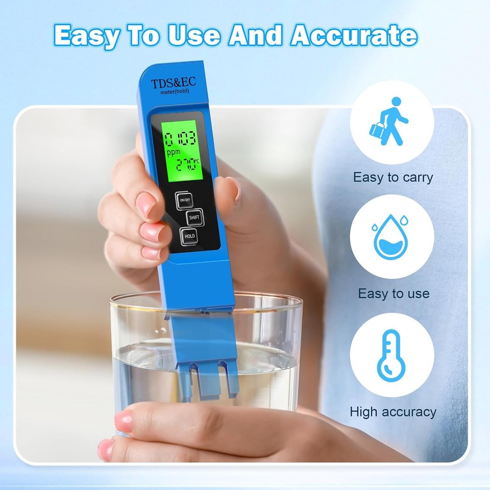 4in1 TDS PPM Meter Digital Tester Home Drinking Water Quality Purity ...