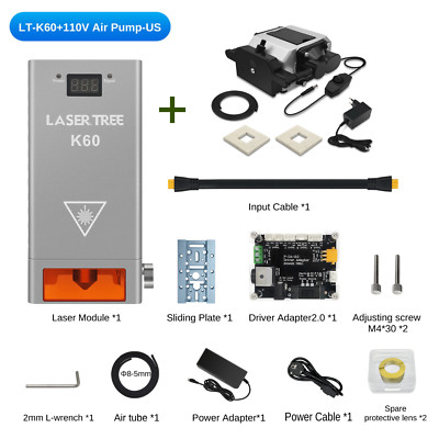 LASER TREE K60 Upgrade 60W Optical Power Laser Module Head for Engraver ...
