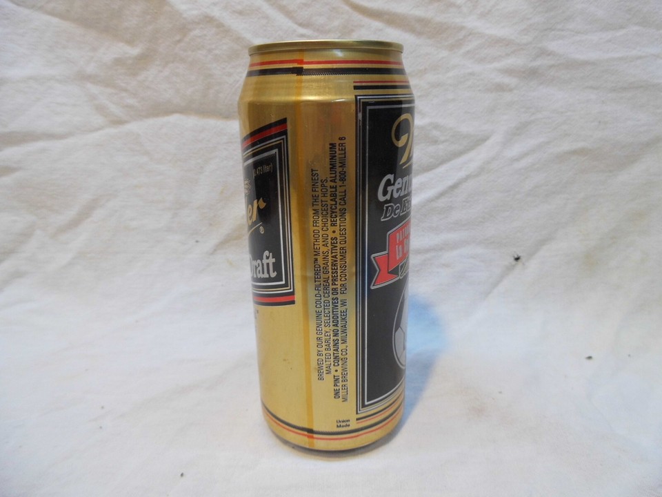 MILLER GENUINE DRAFT "DeETIQUETA NEGRA" 16 OZ BEER CAN~MILLE BRG ...