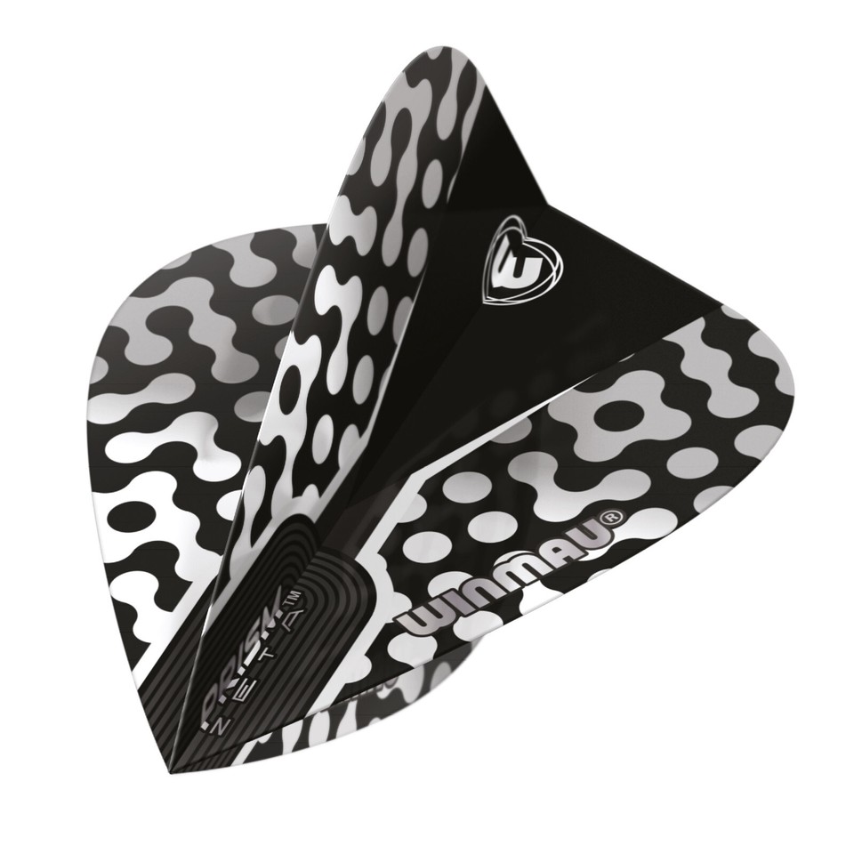 5 New Sets Winmau Prism Zeta Kite Dart Flights - Black White Gray | eBay