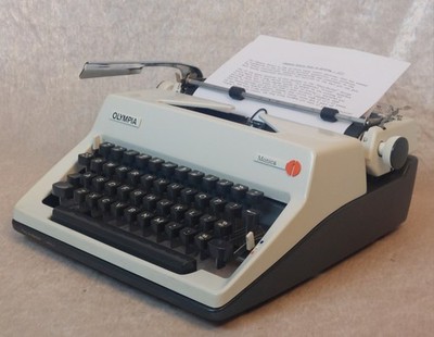 Professional 1971 "Script Font" Olympia Monica Typewriter W New Ribbon ...