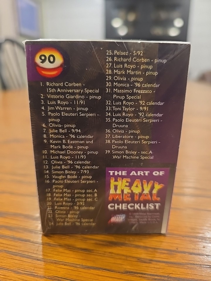 1995 The Art of Heavy Metal Complete Base Trading Card Set 90 Cards ...