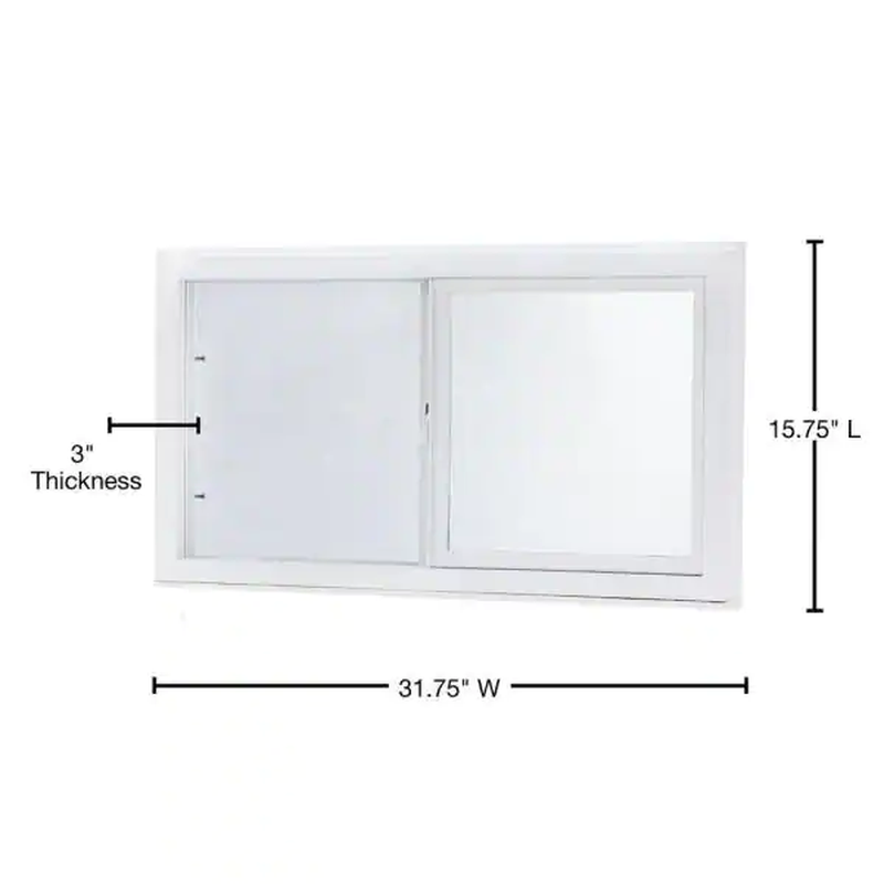 Left Hand Single Sliding Vinyl Window with Dual Pane Insulated Glass 31 ...