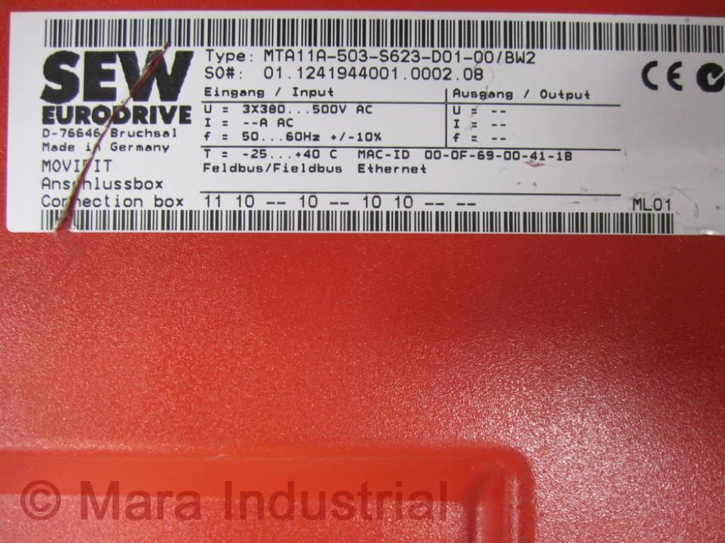 Sew Eurodrive MTA11A-503-S623-D01-00/BW2 Box MTA11A503S623D0100BW2 | eBay