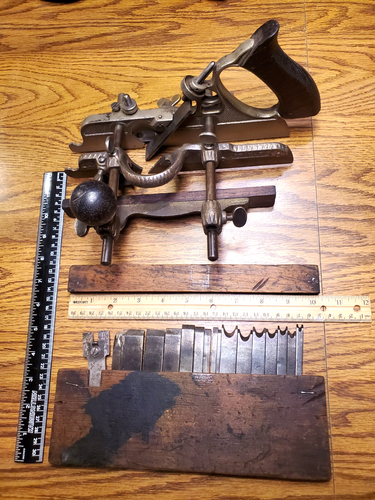 Antique Stanley No. 45 Combination Plane Wood Tool + Box of 17 Cutters ...