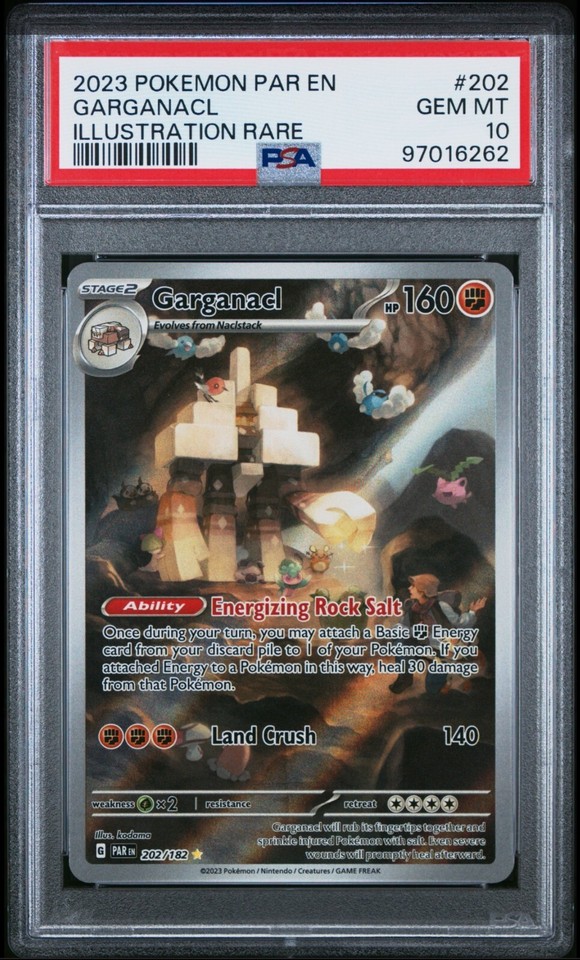 PSA 10 Pokémon Garganacl Illustration Rare #202/182 Paradox Rift TCG ...