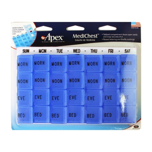 Apex Medi Chest Pill Convenient Organizer Removable Day Planner 1Ct 3 ...