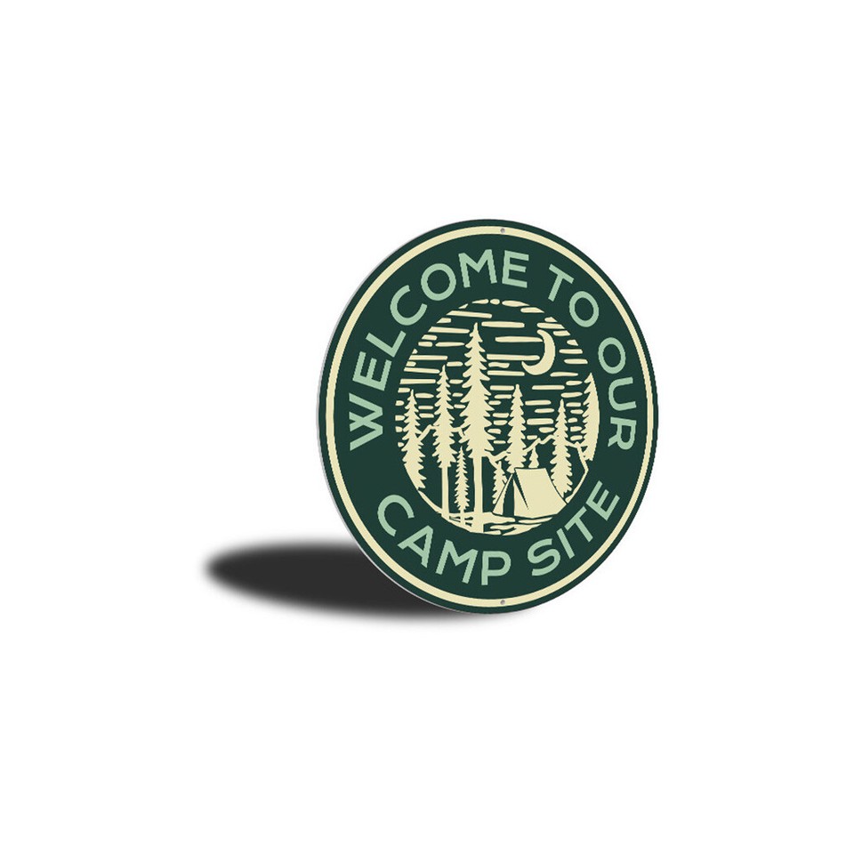 Camp Site Welcome Sign, Welcome to Our Camp Site, Tent Graphic Metal ...