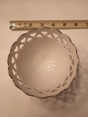 Vintage Lenox Ivory Gold Trim Candy/Nut Dish 🤍 Cut-Outs Edge 5.5" ⌀ | eBay