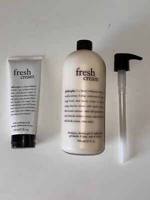 Philosophy Fresh Cream Shampoo, Shower Gel & Bubble Bath w Scrub 32 fl ...
