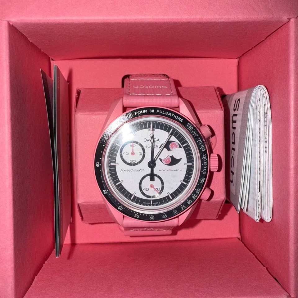 Swatch Omega Moonswatch Mission To The Pink Moonphase Moon 💕 FAST SHIP ...