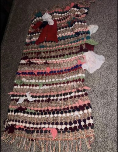boho knit rug 58 in long, 30 in wide | eBay
